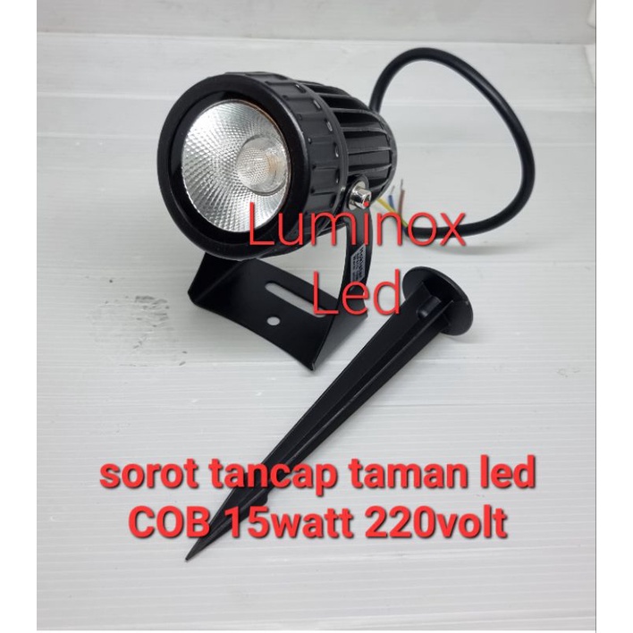 Jual lampu tancap taman led 15watt 15w / spotlight garden lamp cob 15 watt 15 w 220volt outdoor ...