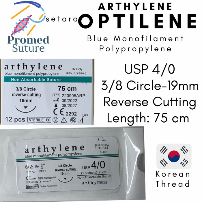 Jual Optilene 4/0 Arthylene (Polypropilene, Monofilament, Non Absorb ...
