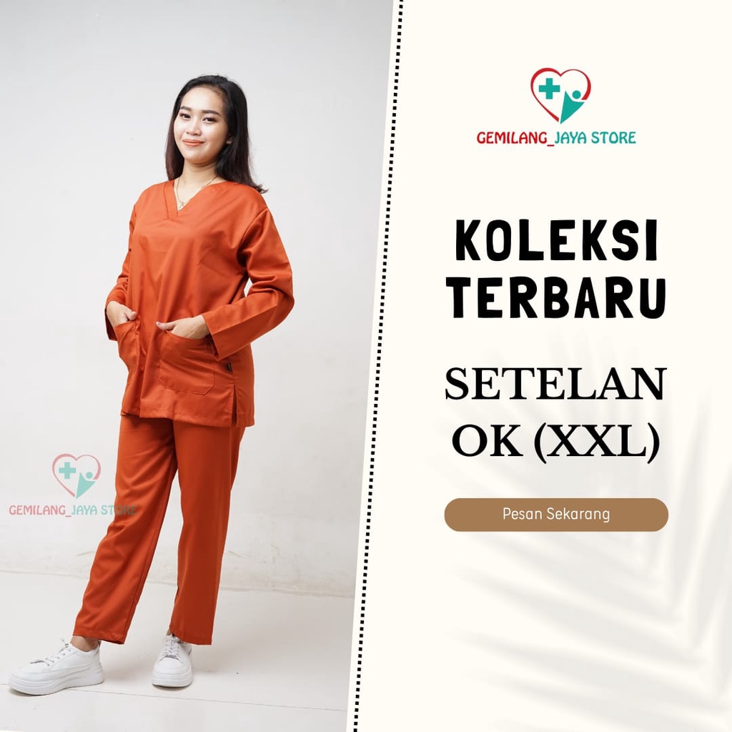 Jual Baju OK Toyobo XXL, Scrub Lengan Panjang, Baju Medis Lengan ...