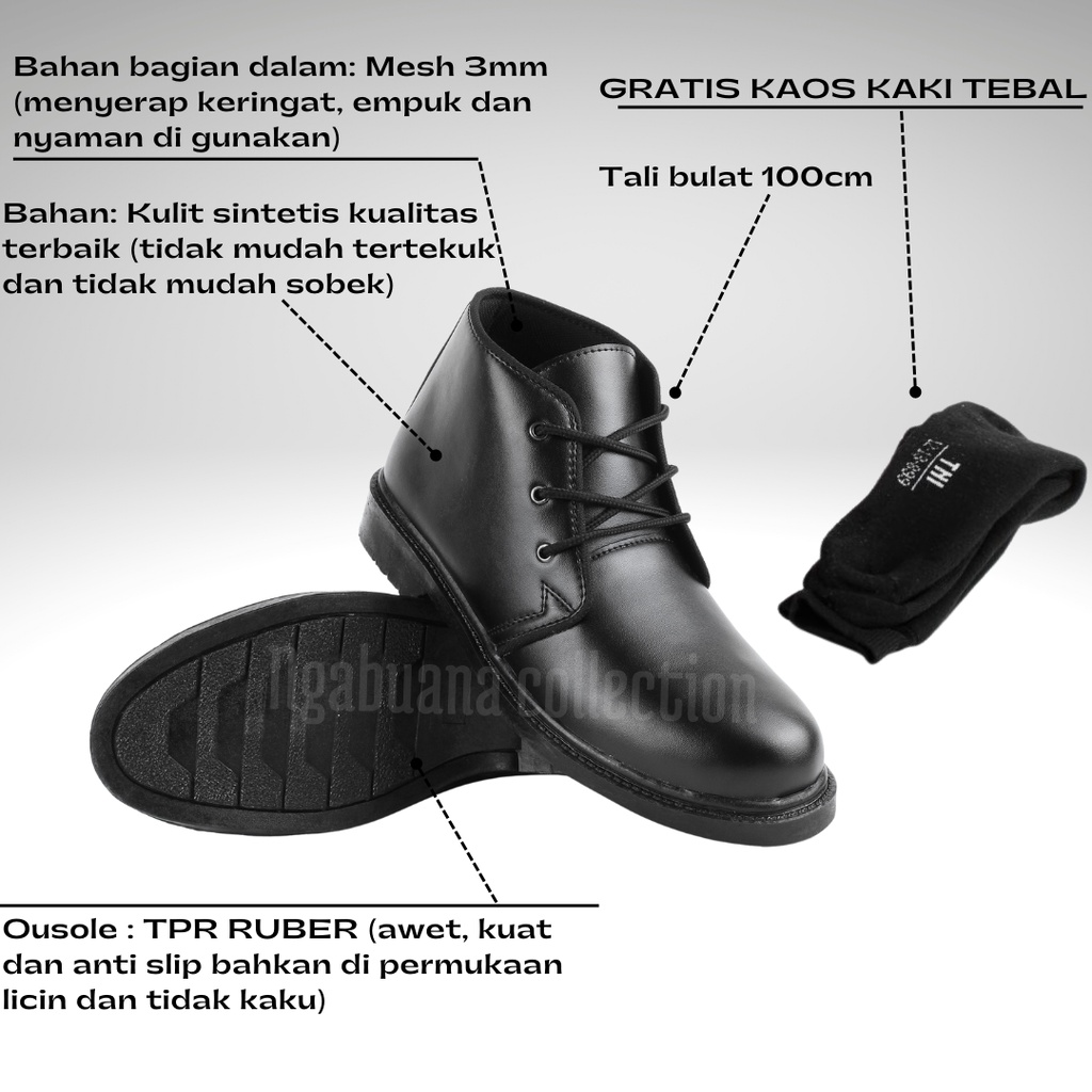 Jual Sepatu PDH Tali 3 Doff & Kilap Jatah TNI POLRI SECURITY INTANSI ...