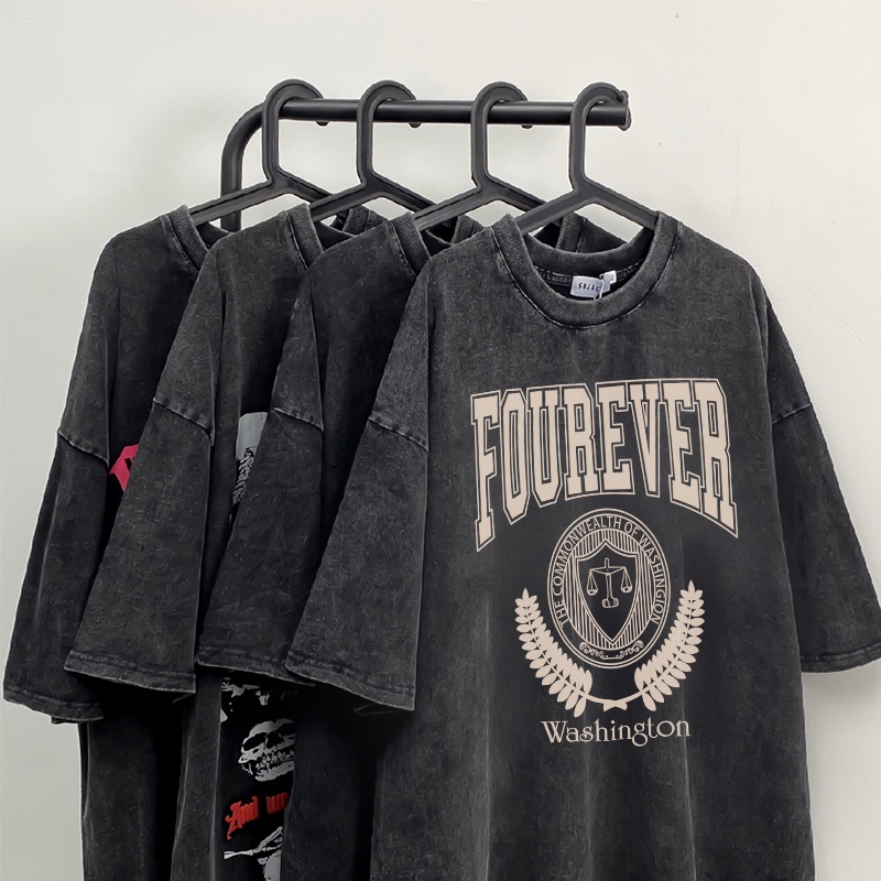 Jual SEZO. t shirt kaos washed Retro baju kaos wanita oversize ootd ...