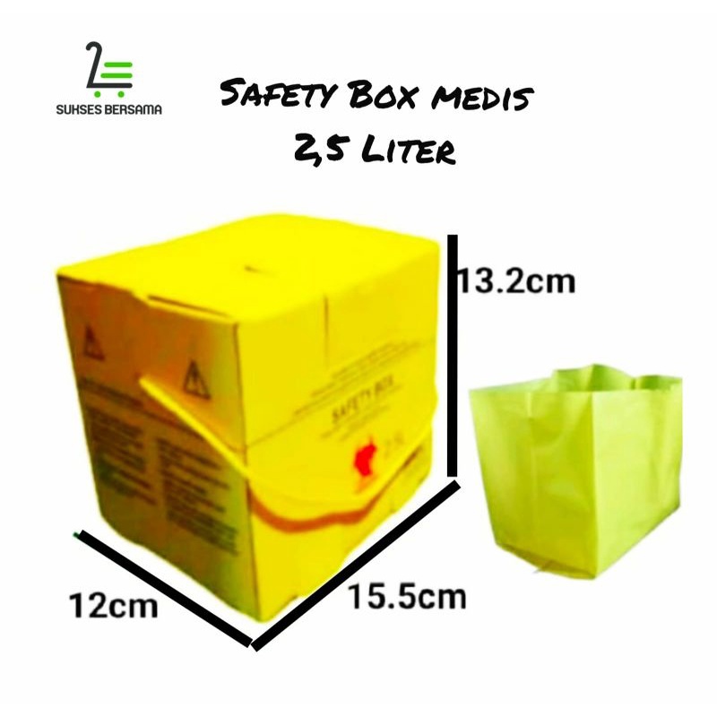 Jual Safety Box 2.5 liter (Printing Lengkap) Biohazard/Tempat Sampah ...