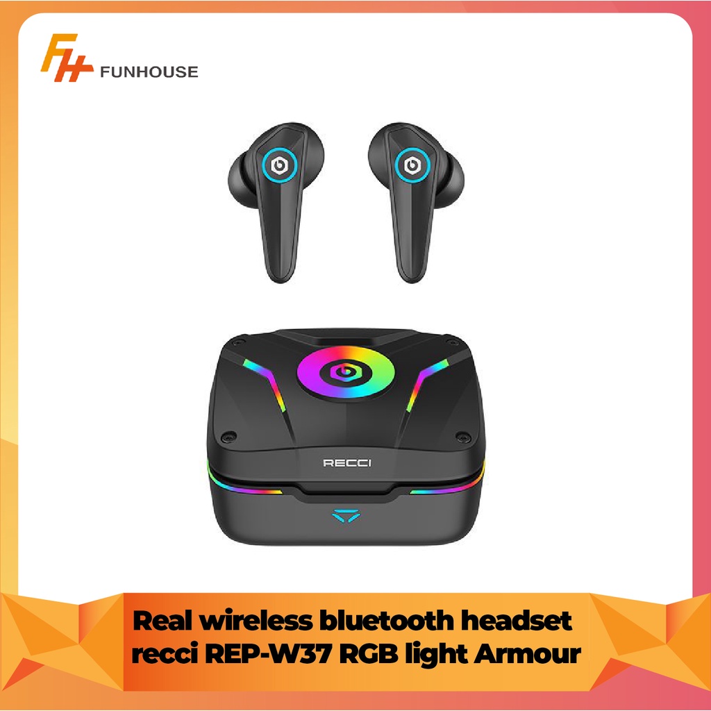 Jual Real wireless bluetooth headset recci REP-W37 RGB light Armour ...