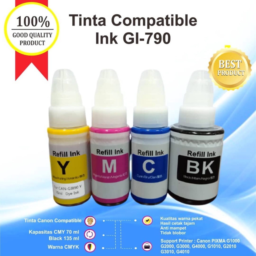 Jual Tinta GI-790 Premium Refill Printer Canon G1000 G2000 G3000 G4000 ...