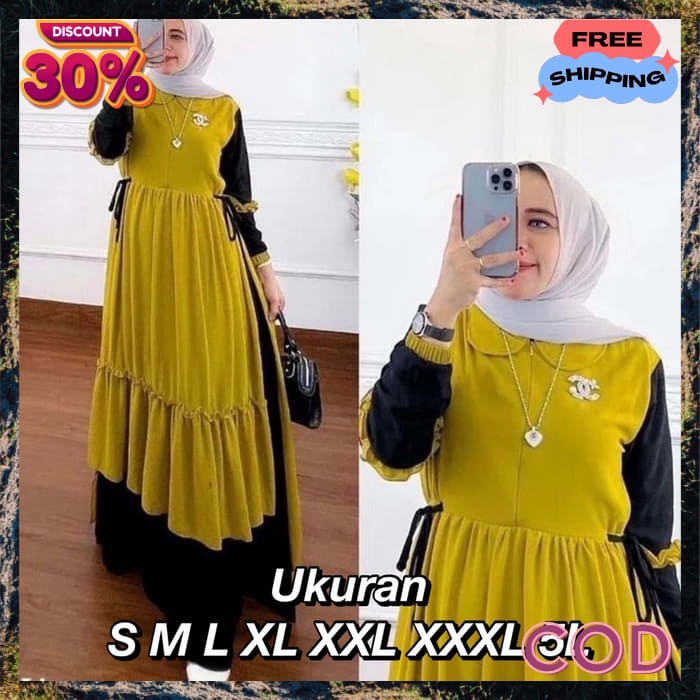 Jual Dress Murah Ghamis Kekinian Pakaian Wanita Muslimah Syari Baju ...