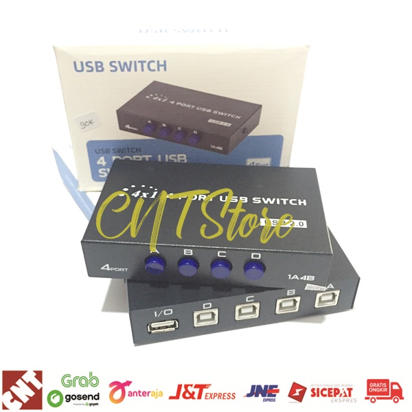 Jual USB SWITCH 4 PORT - MANUAL SWITCH PRINTER 4 PORT | Shopee Indonesia