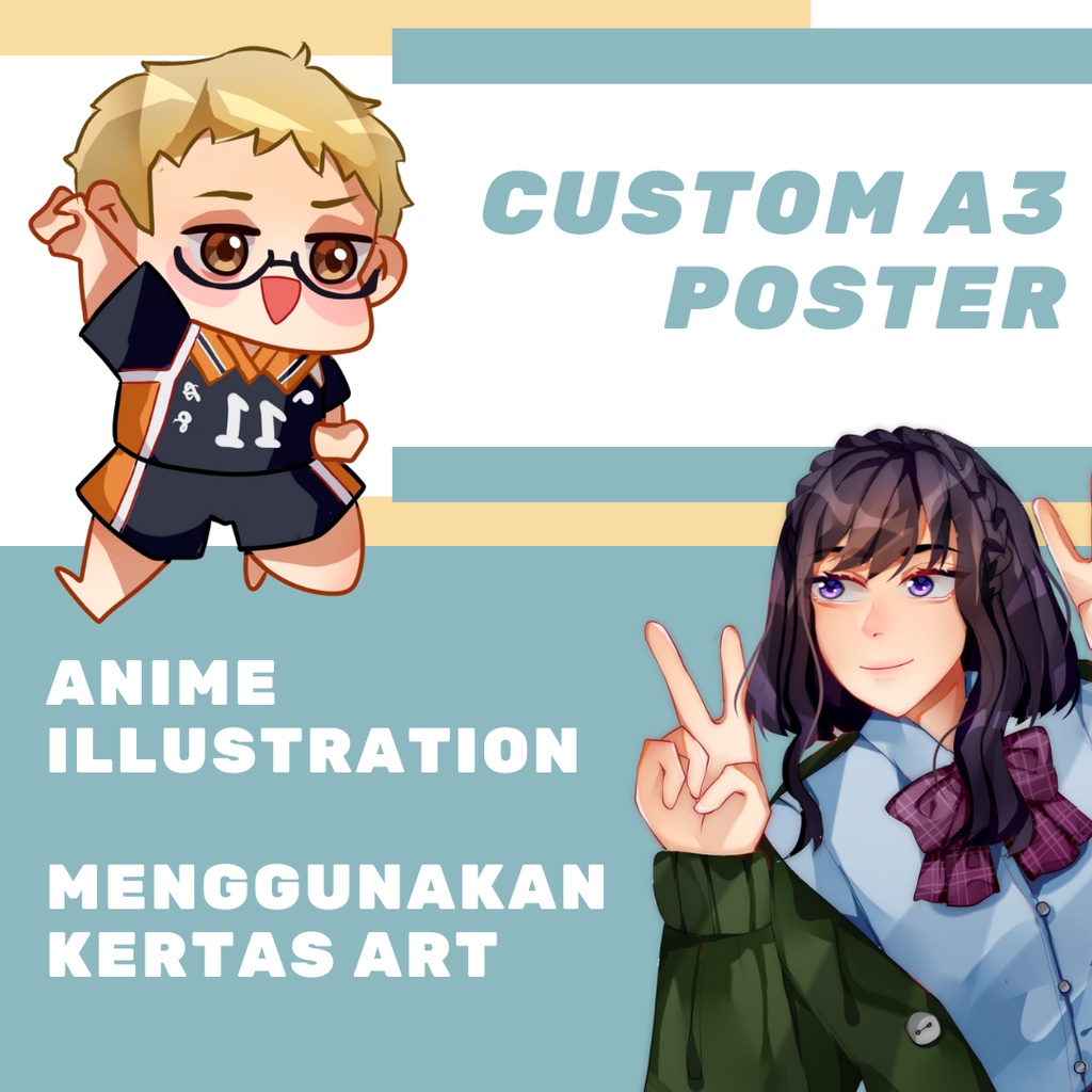 Jual [CUSTOM] A3 POSTER COMMISSION GAMBAR ILUSTRASI | Shopee Indonesia