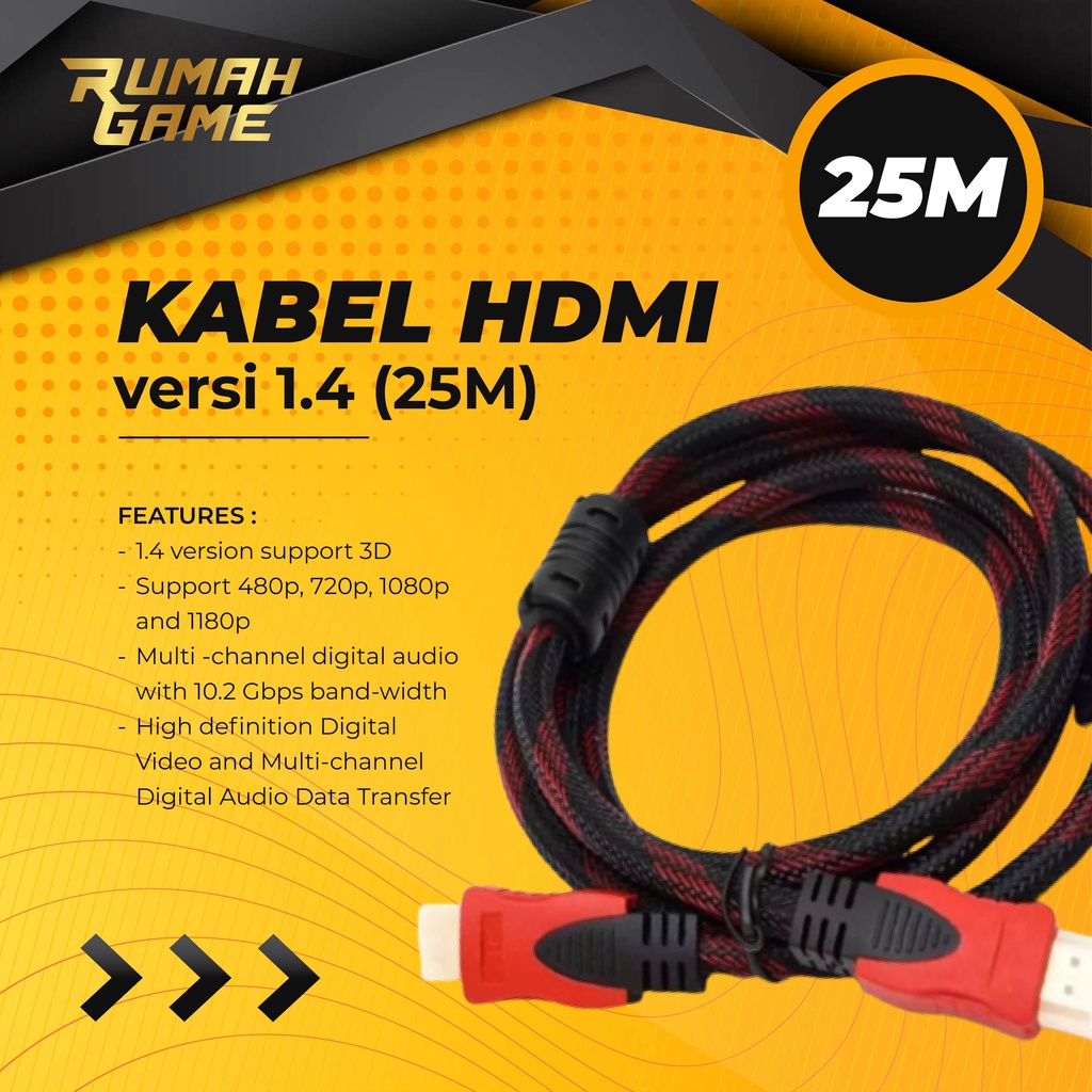 Jual Kabel Hdmi 25M Cable Hdmi To Hdmi 25 Meter Hdmi Male To Hdmi Male ...