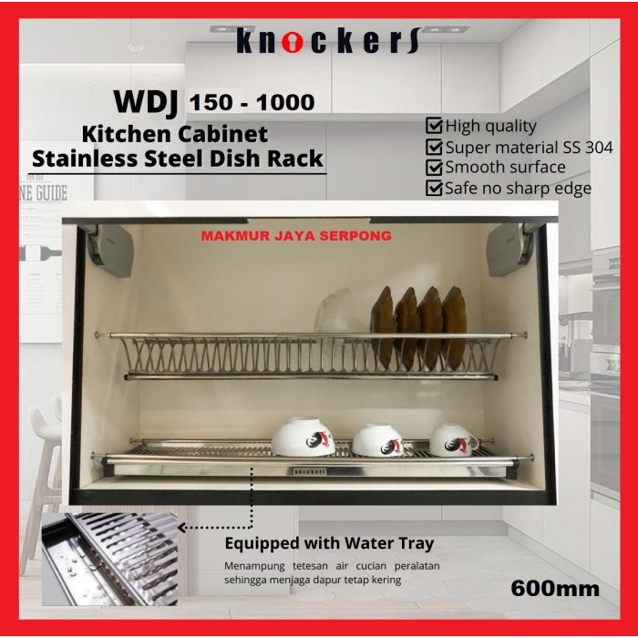 Jual Rak Kitchen Cabinet Stainless Steel 304 Dish Rack / Wdj / Knockers ...