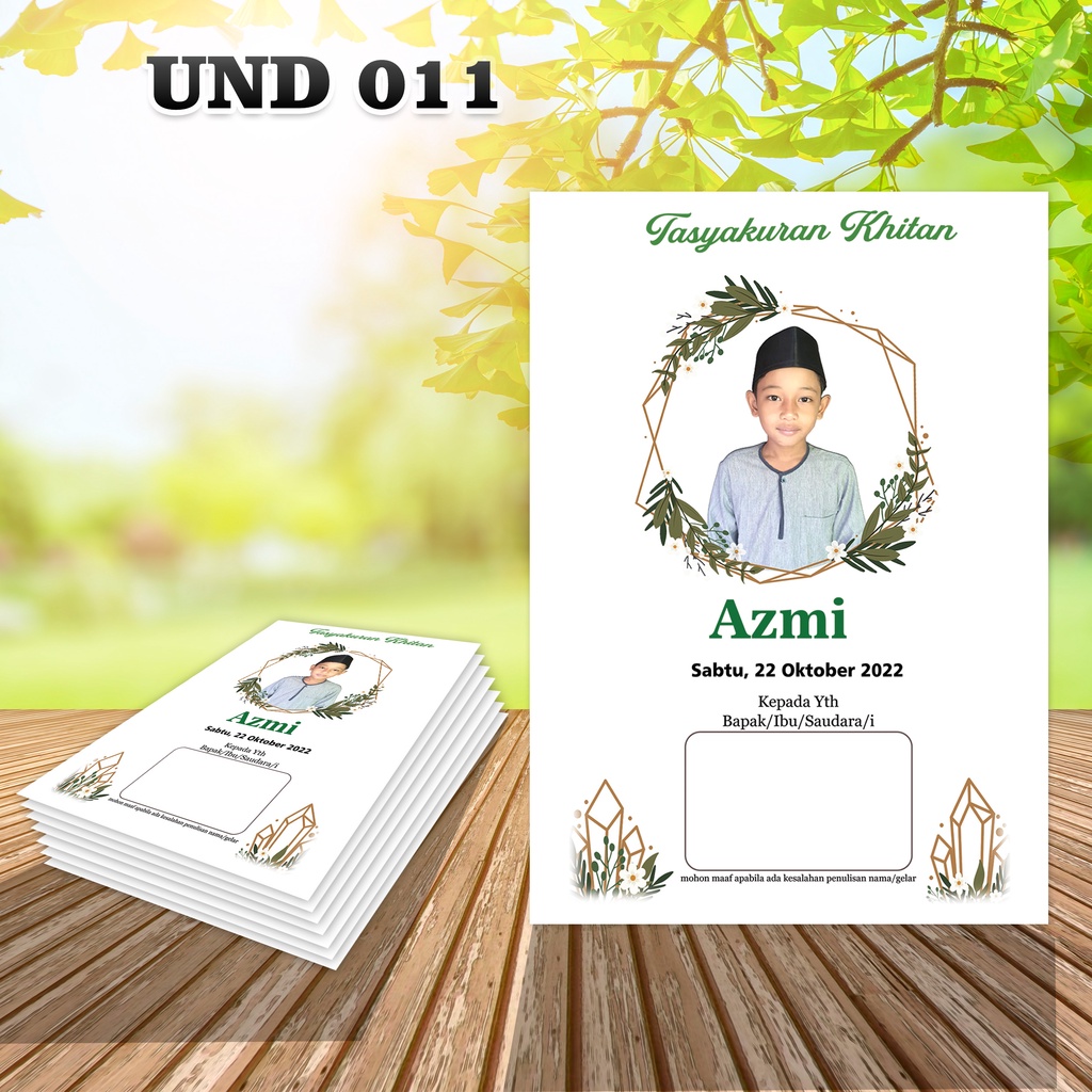 Jual undangan khitan undangan sunat 1 lembar (dua sisi) free plastik ...