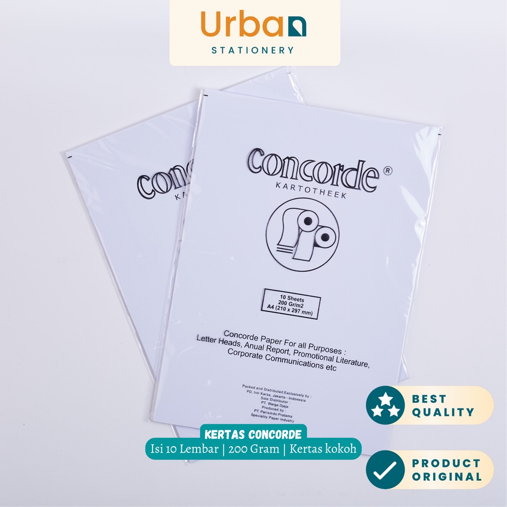 Jual Kertas Concorde 200 gr A4 isi 10 lembar putih | Shopee Indonesia