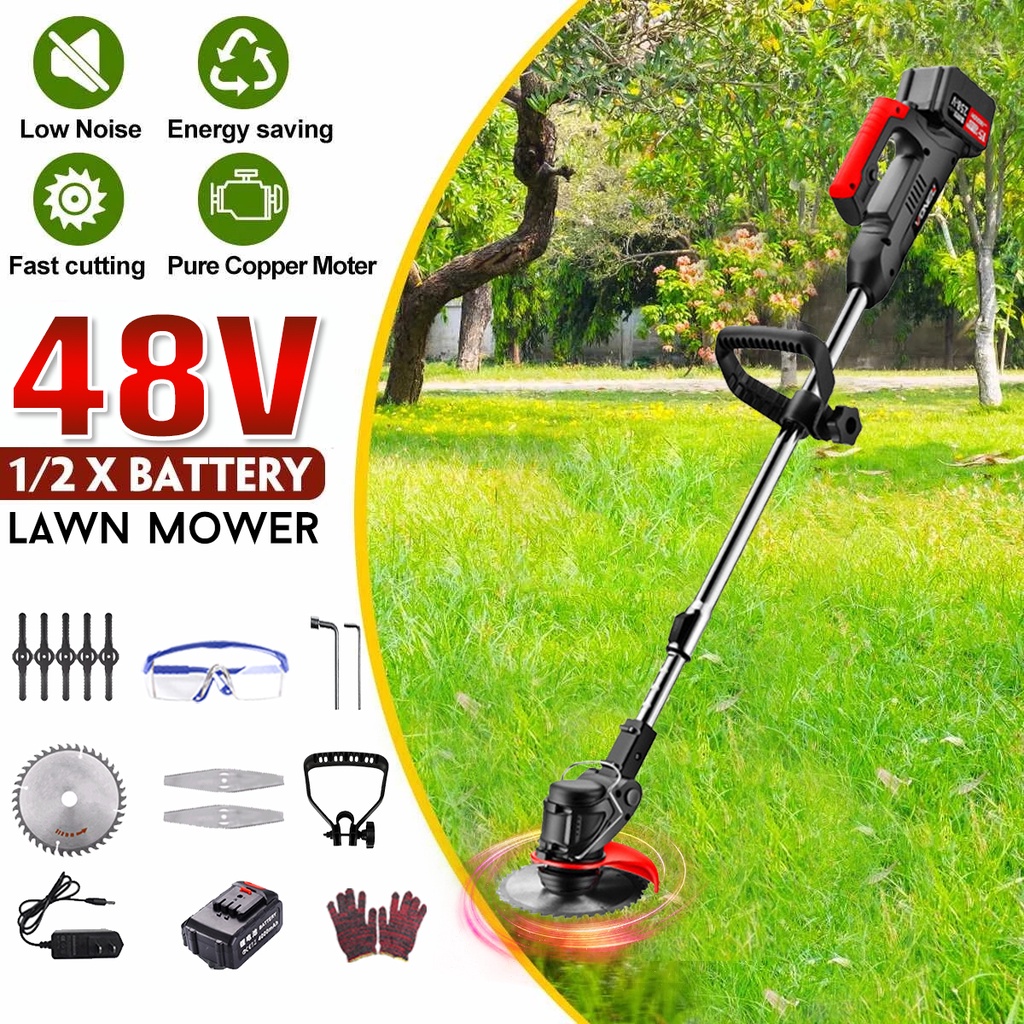 Jual Mesin Pemotong Rumput 48 Volt Pemangkas Rumput Portable Cutter Kit ...