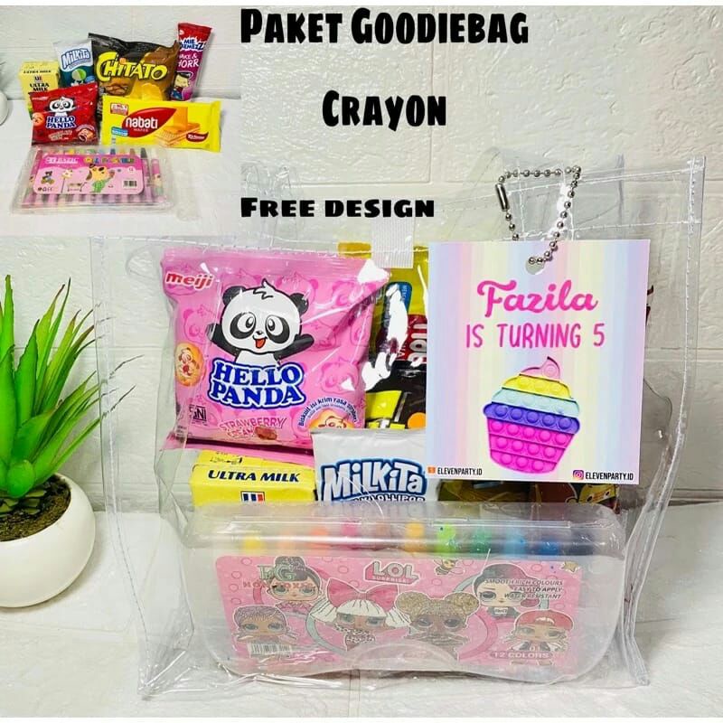 Jual PAKET SNACK ULANG TAHUN ANAK SOUVENIR SNACK + CRAYON + TAS MIKA ...