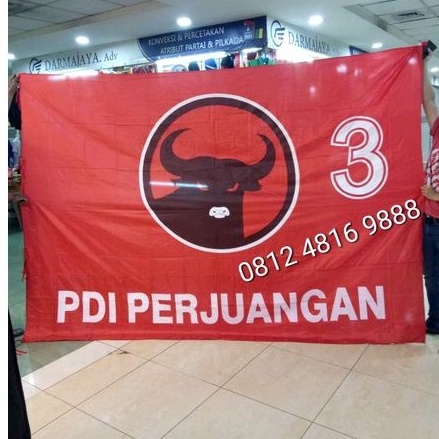 Jual Bendera Parta PDIP. 2 x 3 / bendera PDIP | Shopee Indonesia