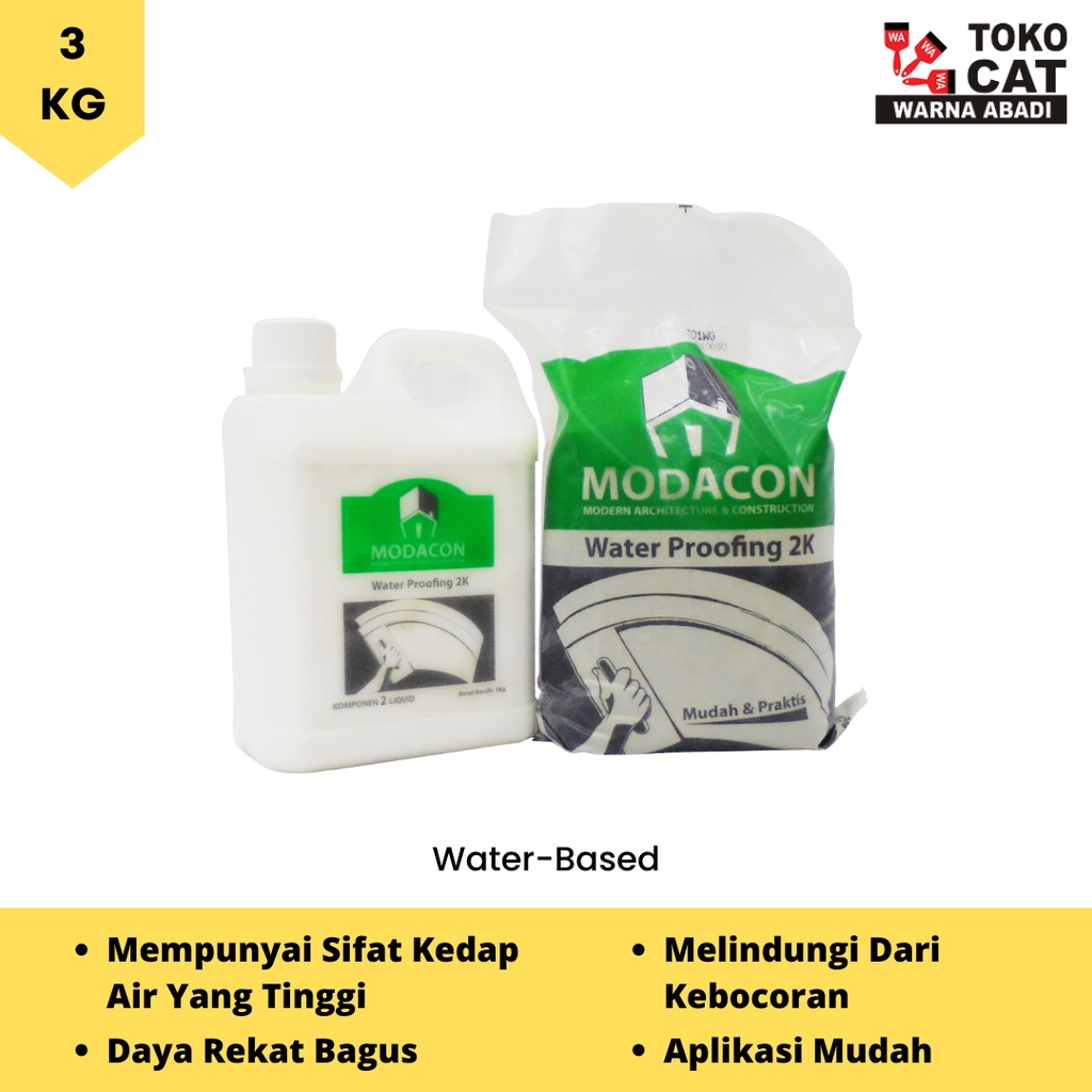 Jual MODACON WATERPROOFING 3KG SET - PELAPIS ANTI BOCOR - MRY | Shopee ...