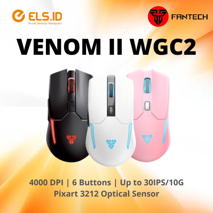 Jual Fantech Venom II WGC2 Wireless Mouse Gaming Rechargeable | Shopee Indonesia