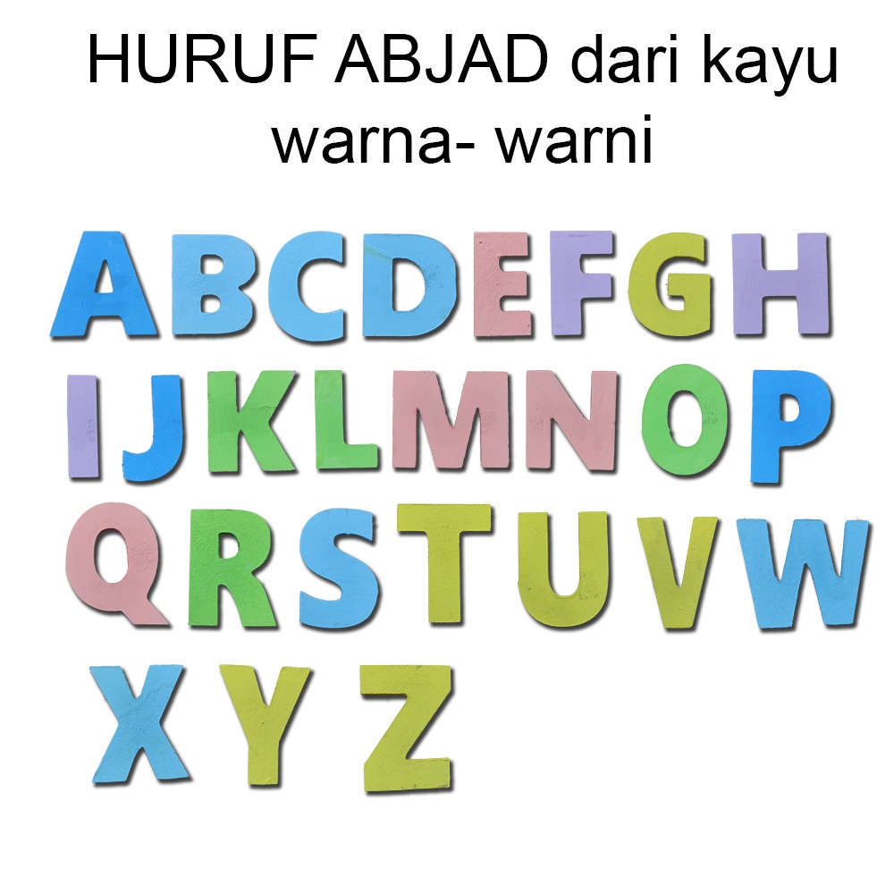 Jual Huruf Abjad kayu ukir warna - warni / huruf dari kayu ukir timbul ...