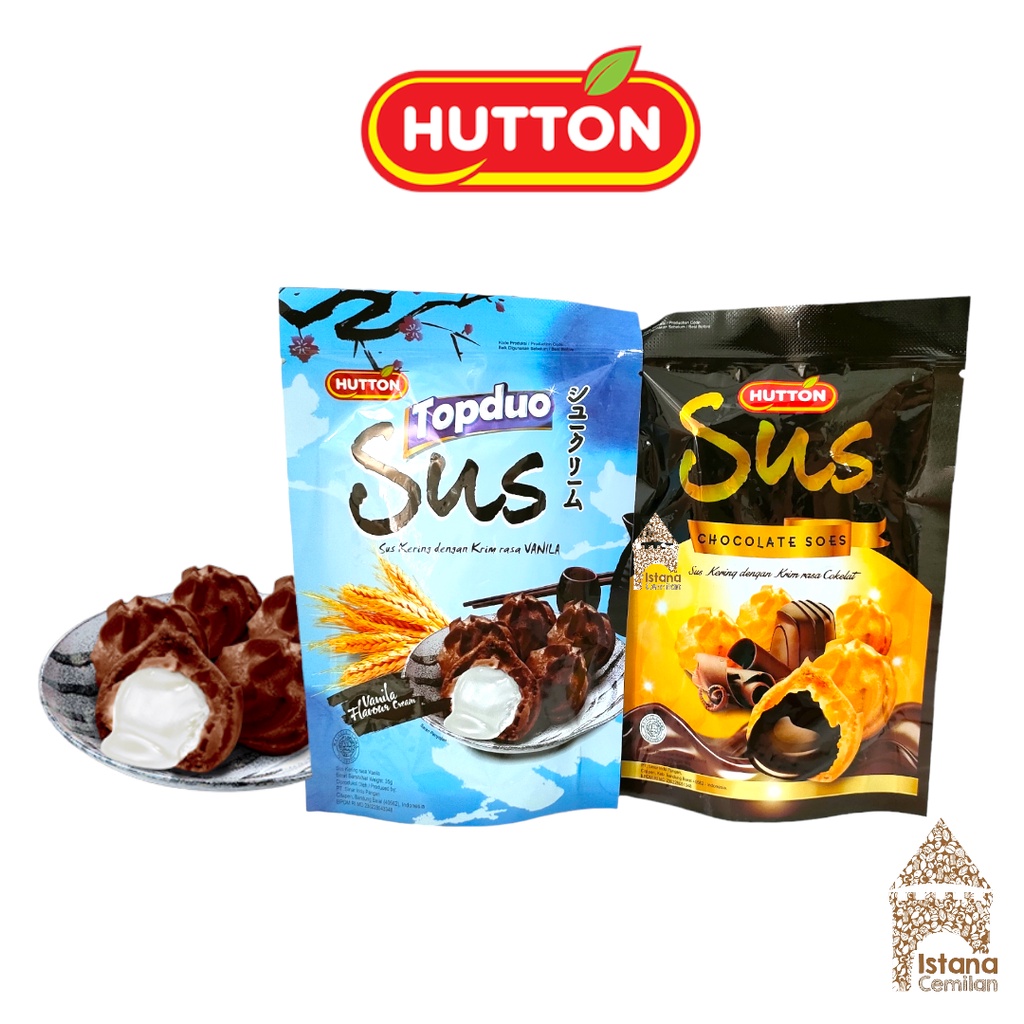 Jual Hutton TopDuo Chocolate / Vanilla Soes Snack Sus Kering 35 Gram ...