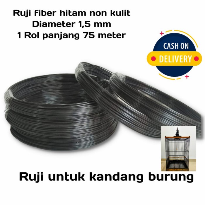 Jual Kandang Burung Ruji Jeruji Fiber Hitam Non Kulit 1,5 Mili Full Rol ...