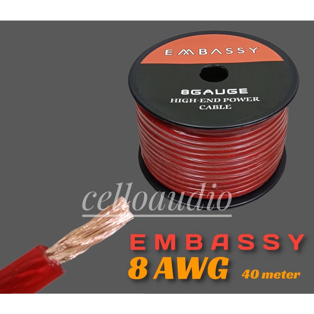 Jual Kabel Power 8 AWG EMBASSY Kabel Strum Mobil (1 Roll) 8 Gauge ...