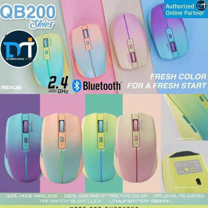 Jual Rexus QB200 QB 200 Skies - Dual Mode Wireless Bluetooth Office ...