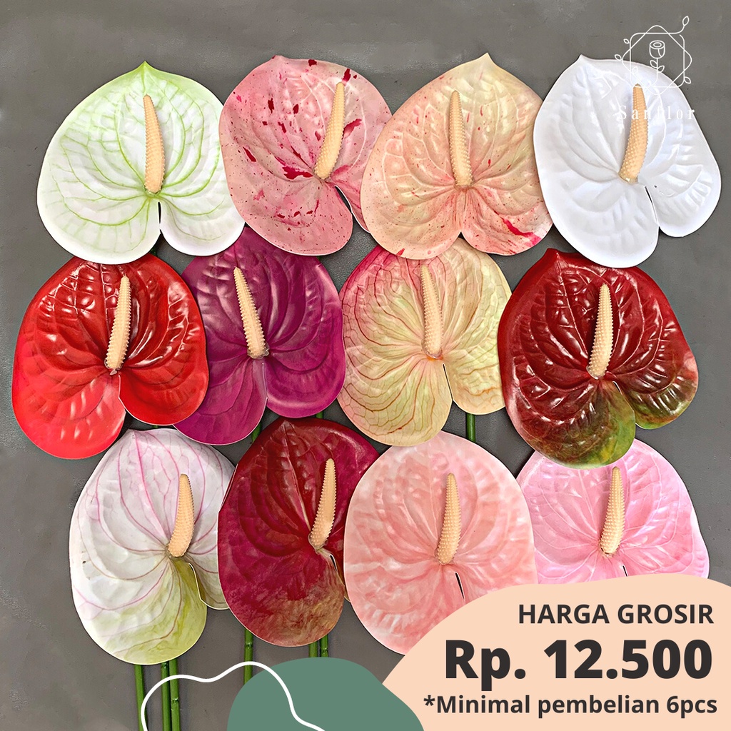 Jual Bunga Anthurium Artificial / Kuping gajah Buatan palsu Hiasan ...
