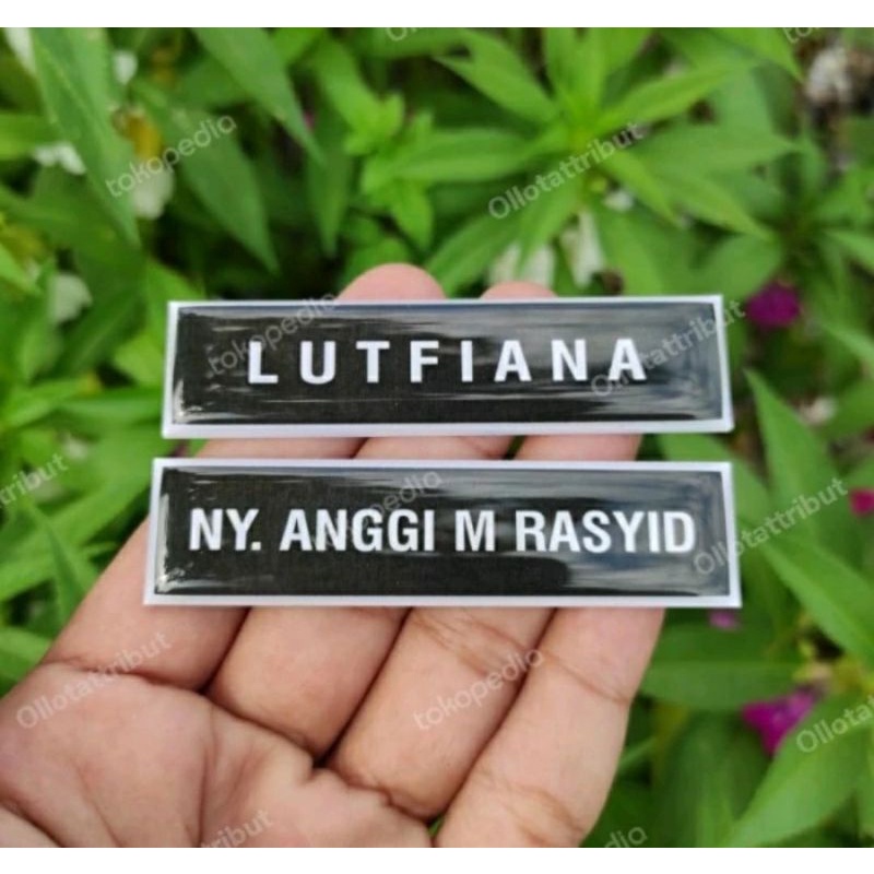 Jual NAME TEG RESIN LIS PUTIH | NAME TAG RESIN | PAPAN NAMA DADA RESIN ...