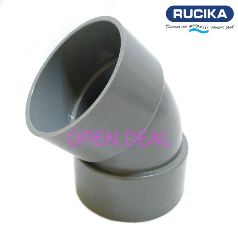 Jual Knee 2 1/2" 45 derajat Rucika/Elbow D 2,5 inch 45 degree/Knie Pvc 45° | Shopee Indonesia