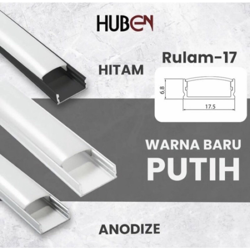 Jual List Rel Rumah Lampu HUBEN RULAM-17 Led Strip Alumunium Acrylic ...