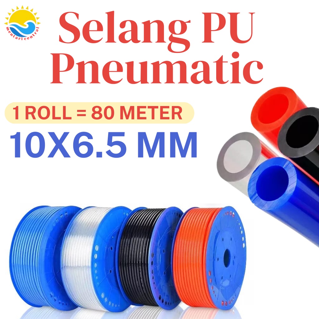 Jual Hose Pu Selang Pu (PollyUrethane) Ukuran OD 10mm x 6.5 mm ROLL | Shopee Indonesia