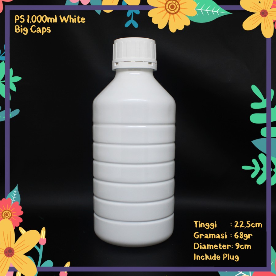 Jual BOTOL PS 1000ML PUTIH SUSU SEGEL BESAR PESTISIDA KAPSUL MADU TEBAL PET | Shopee Indonesia