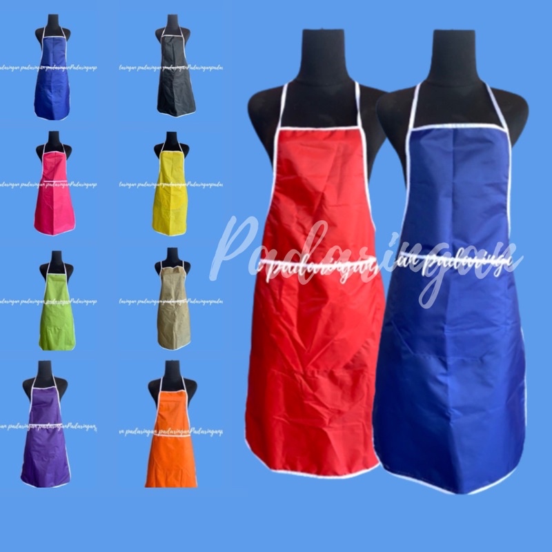 Jual celemek masak polos / celemek anti air / apron masak / apron anti ...