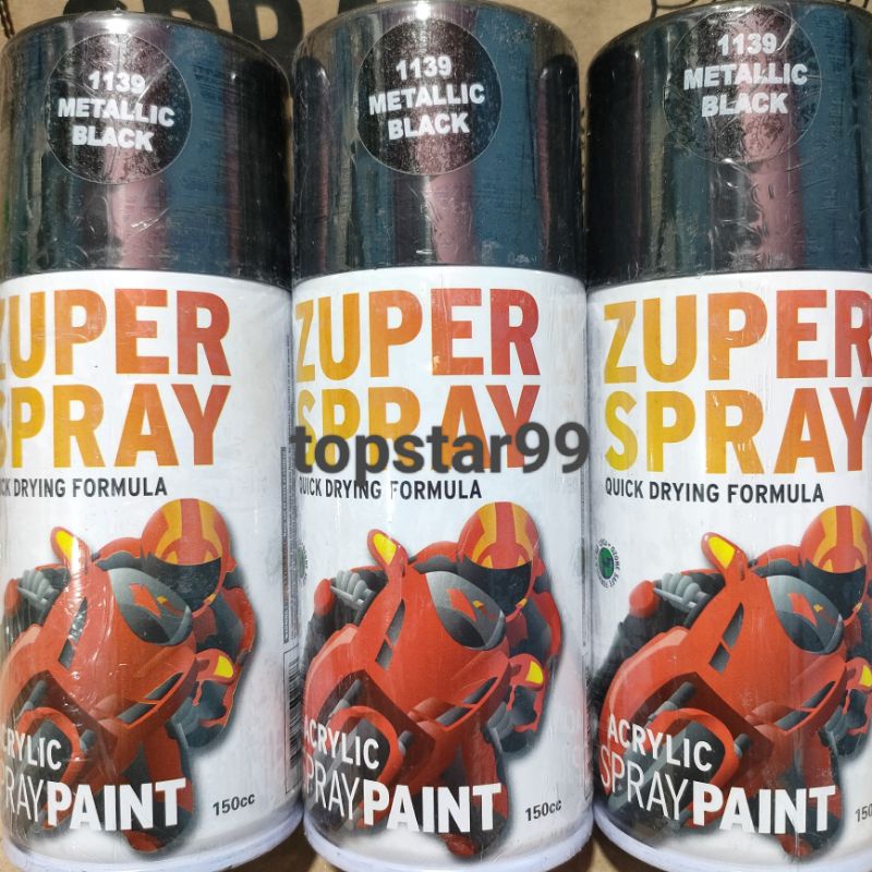 Jual Zuper Pilox Pilok Cat Semprot Warna Metalic Black Hitam Metalik 1139 150cc Spray Paint ...