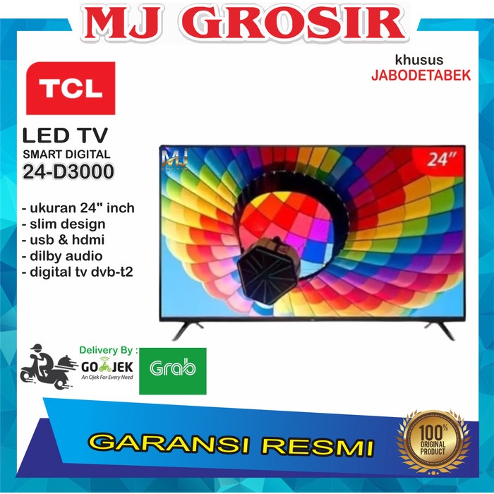 Jual Tgs Led Tv Tcl 24" 24D3000 24 Inch Usb Hdmi Led Hd Digital Tv ...