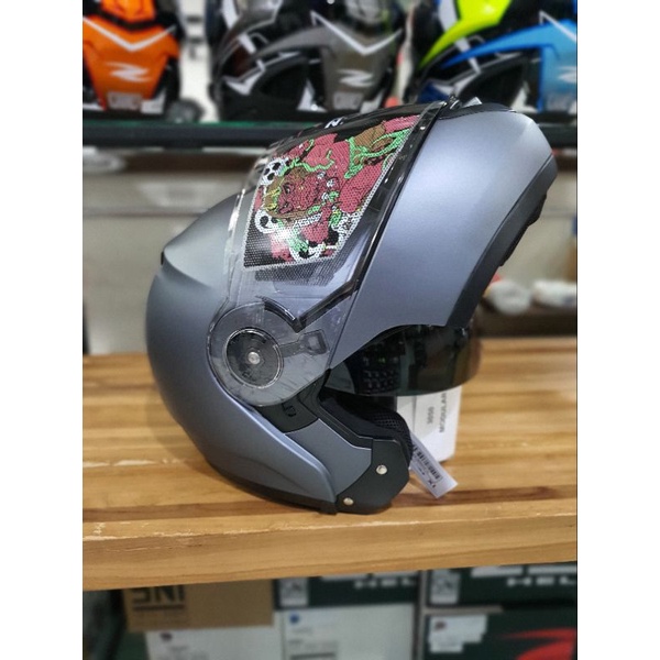 Jual ZEUS ZS 3050 MATT TITANIUM HELMET MODULAR FLIP UO DOUBLE VISOR | Shopee Indonesia