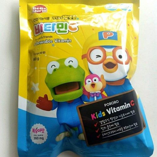 Jual Porongporong Pororo Kids Vitamin C Peach / Chewable Kids Vitamin ...