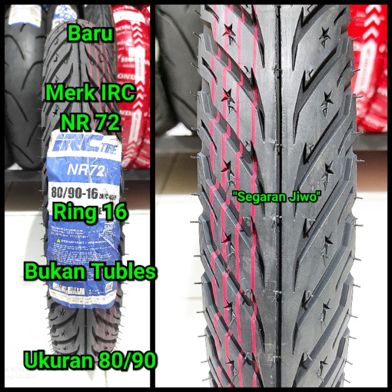 Jual Ban motor ring 16 ukuran 80/90 merk IRC NR 72 ban belakang Suzuki ...