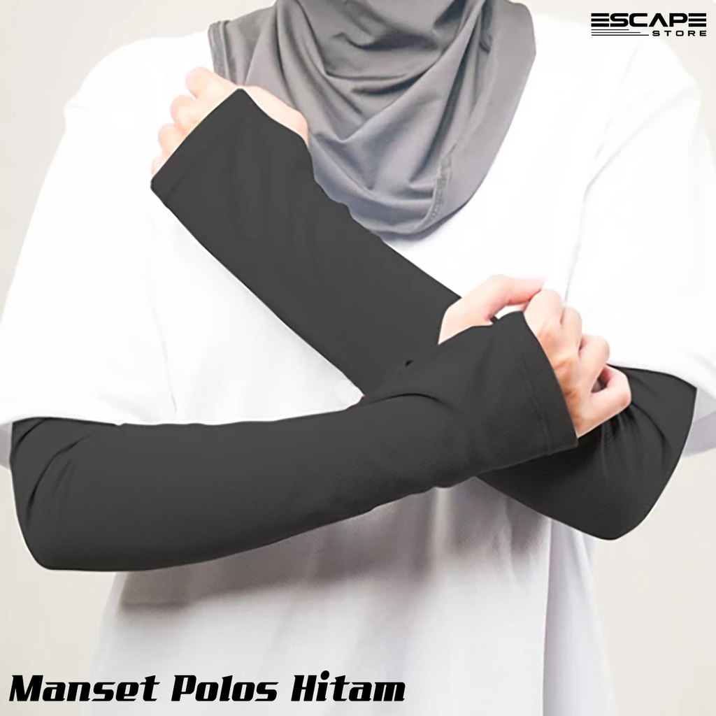 Jual Manset Tangan Pelindung Sinar Matahari Pria dan Wanita Warna Black ...