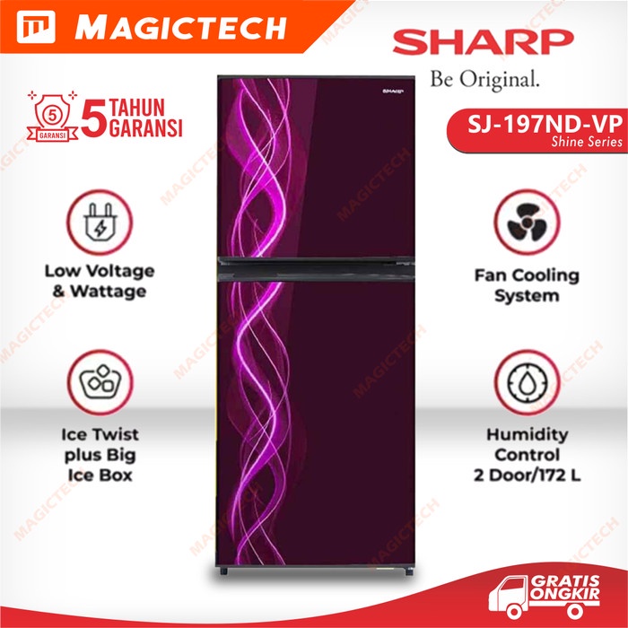Jual KULKAS SHARP 2 PINTU SJ-197ND-VP / SJ-197 172L - PINK | Shopee ...