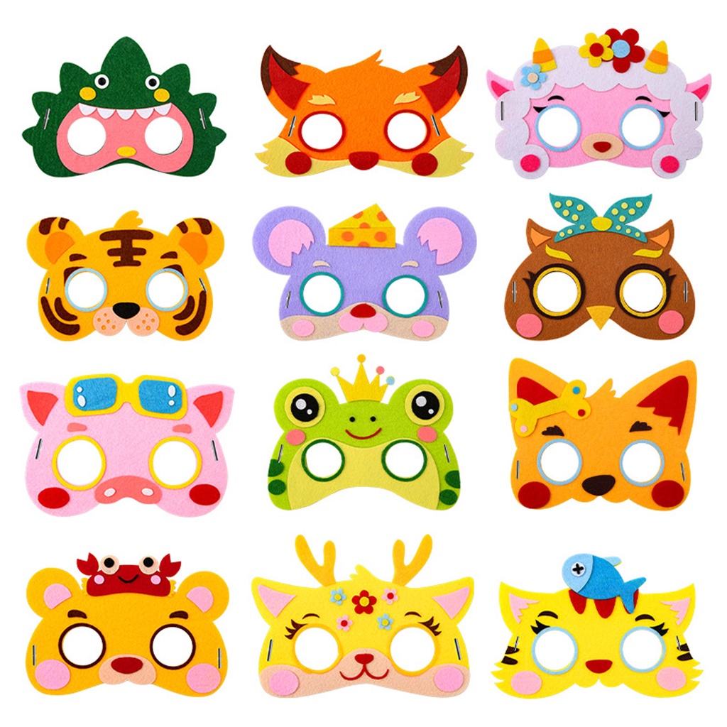Jual ED84 DIY TOPENG HEWAN BAHAN FLANEL, ANIMAL MASK / MAINAN EDUKASI ...
