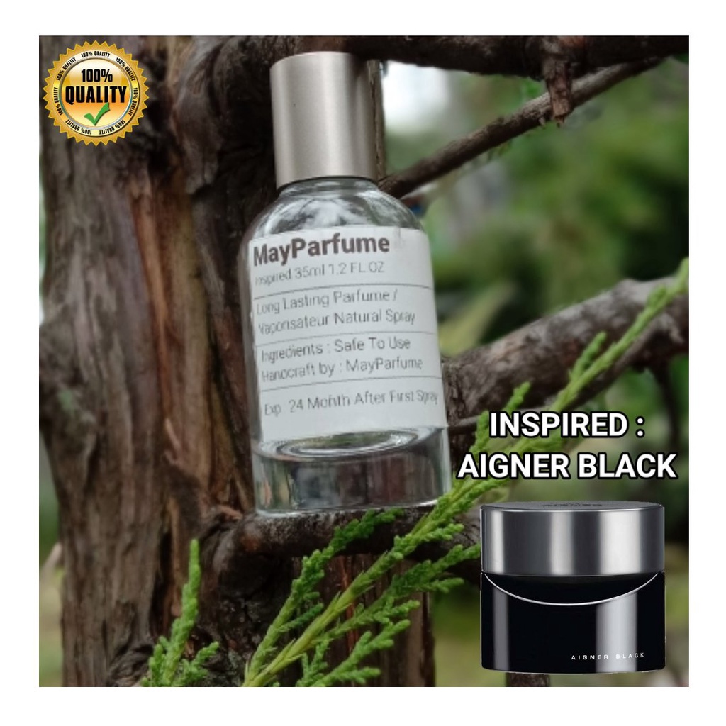 Jual Parfum Non Alkohol Pria Terbaru Bibit Murni Tahan Lama 24 Jam Aignerr Black | Shopee Indonesia