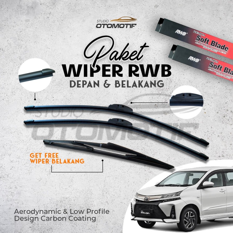Jual BUNDLING RWB SOFT WIPER NEW AVANZA XENIA VELOZ 2011-2021 FRAMELESS 3PC | Shopee Indonesia