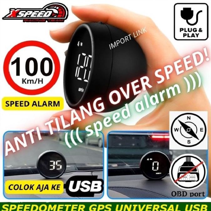 Jual Car Hud Usb Speedometer Gps Compass Speedo Meter Max Speeding ...