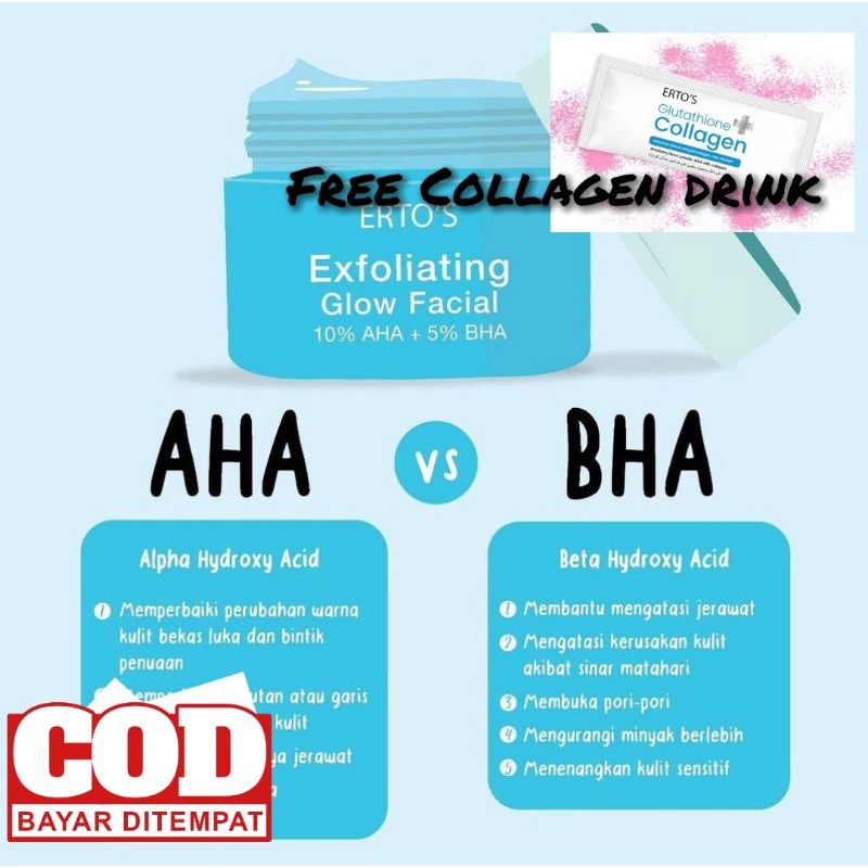 Jual Ertos Exfoliating Glow Facial Wajah AHA BHA Original BPOM : Review ...