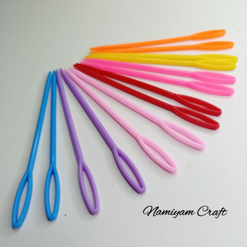 Jual Jarum Tapestry Plastik Rajut Ukuran Besar 9 cm / Jarum Plastik 9cm ...