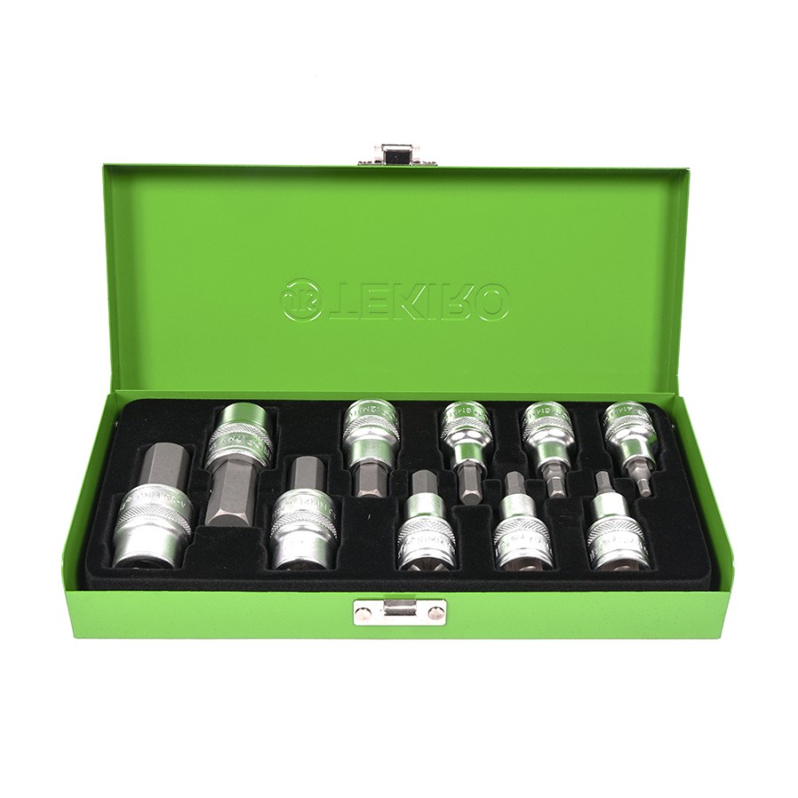 Jual TEKIRO 1/2 KUNCI SOCK L SET 10PCS/HEX BIT SOCKET SET 10PCS TEKIRO SC-HB0638 | Shopee Indonesia