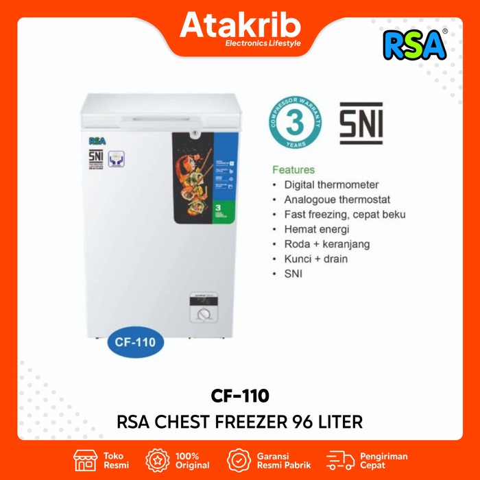 Jual RSA CHEST FREEZER CF-110 / CF110 100 Liter | Shopee Indonesia