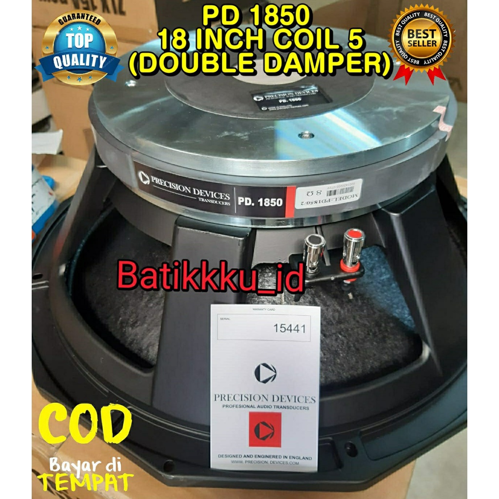 Jual Speaker Komponen Precision Devices PD 1850 PD1850 DOUBLE DAMPER 18 INCH VOICE COIL 5 ...
