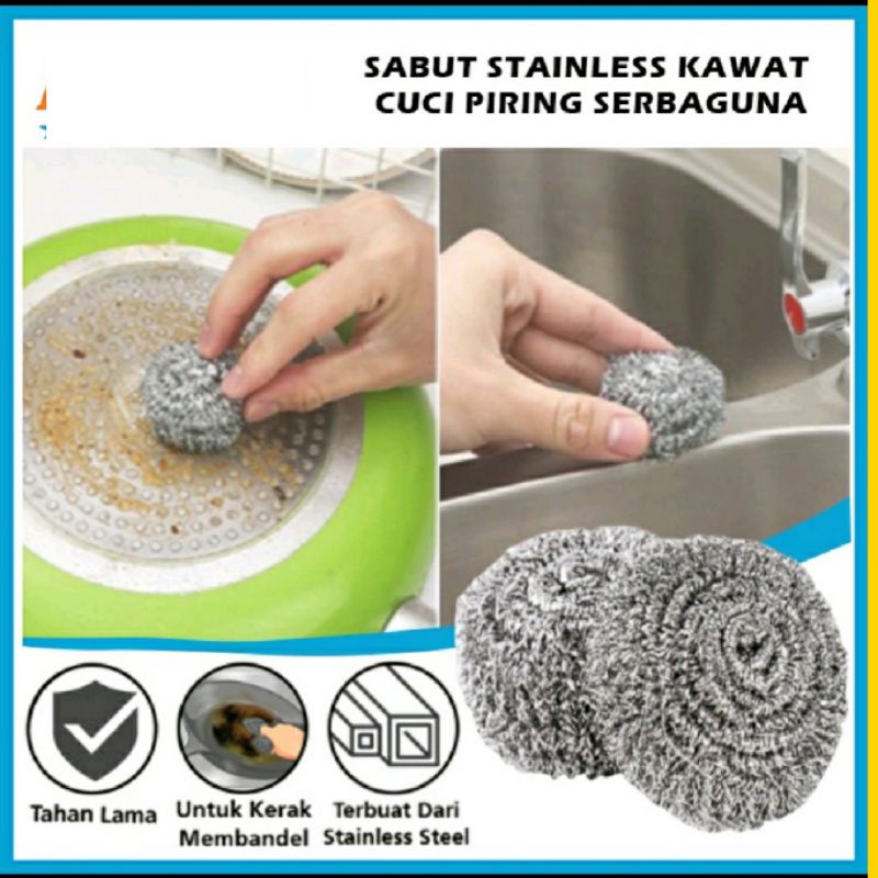 Jual Sabut Donat Besi Sponge Spon Cuci Piring Kawat Bulat Besi Sabut ...