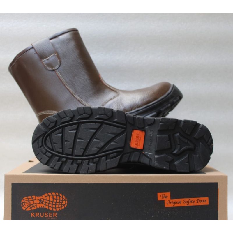 Jual SEPATU SAFETY KRUSHER/SEPATU SAFETY BOOT KULIT ASLI SOL KARET ...